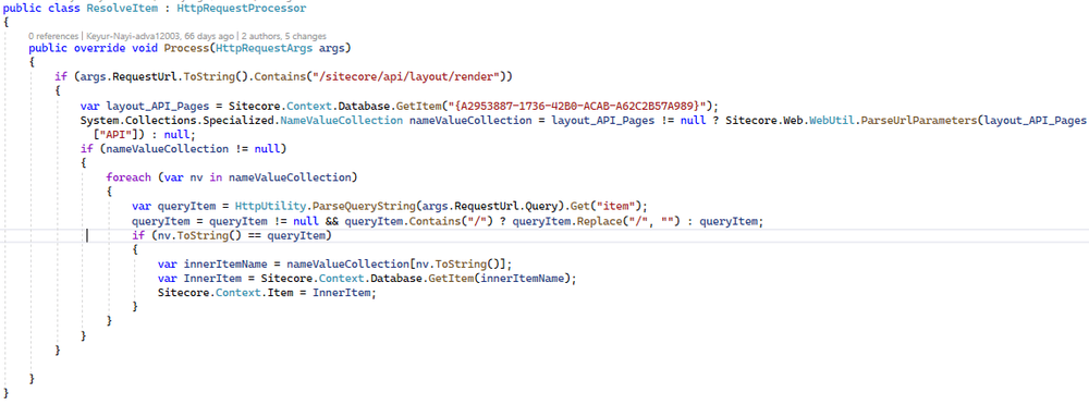 Override Default Sitecore headless layout API - Addact